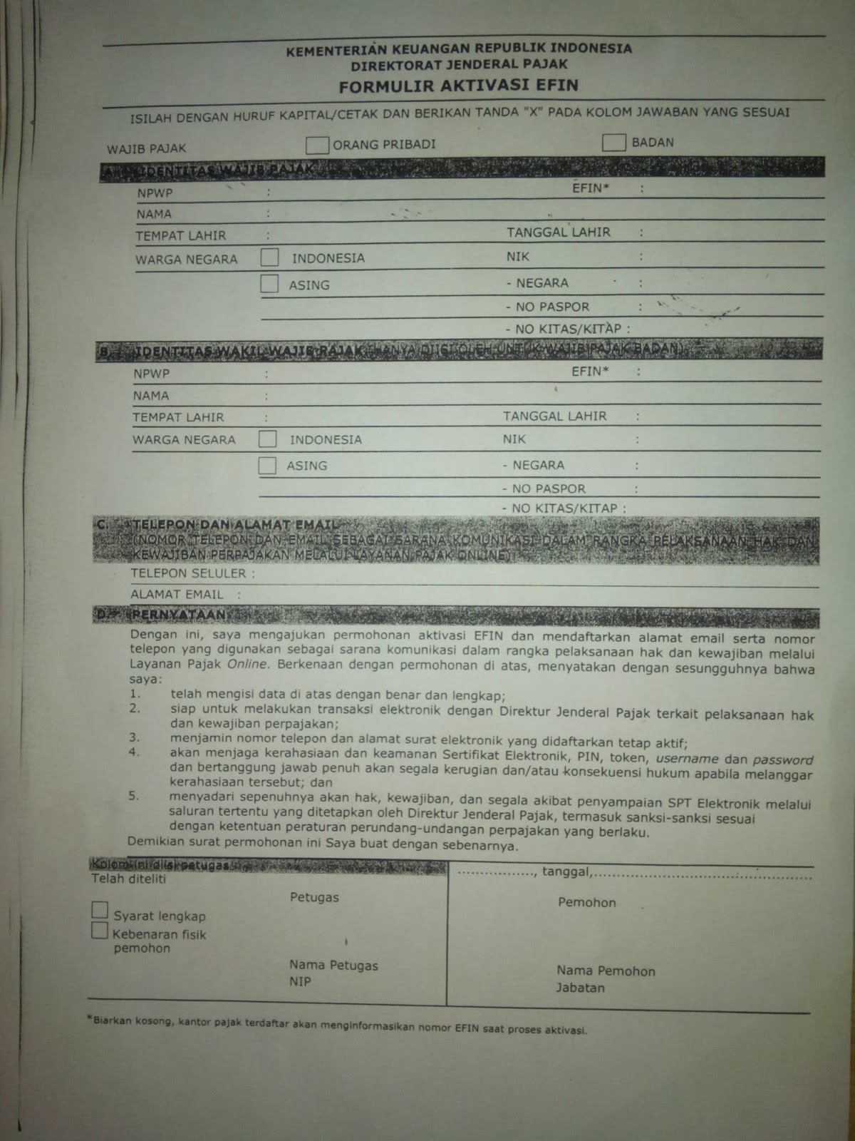 19 INFO DOWNLOAD FORMULIR PENDAFTARAN EFIN TUTORIAL PDF - * Formulir