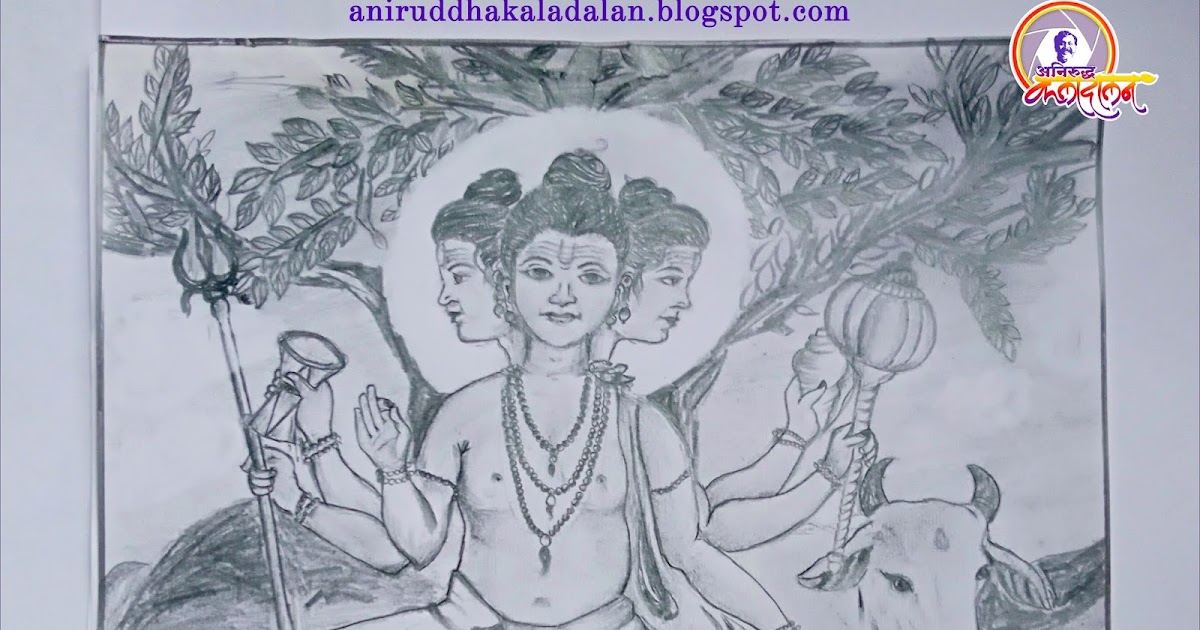 A pencil sketch of Dattaguru