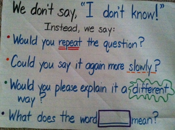 I Teach Dual Language: Instead of "I don't know"