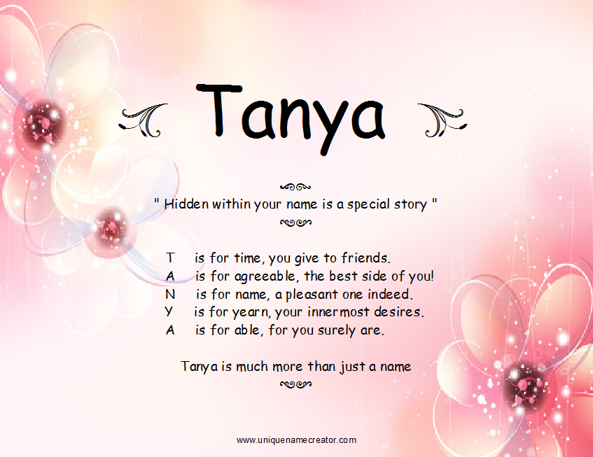Tanya Unique Name Creator