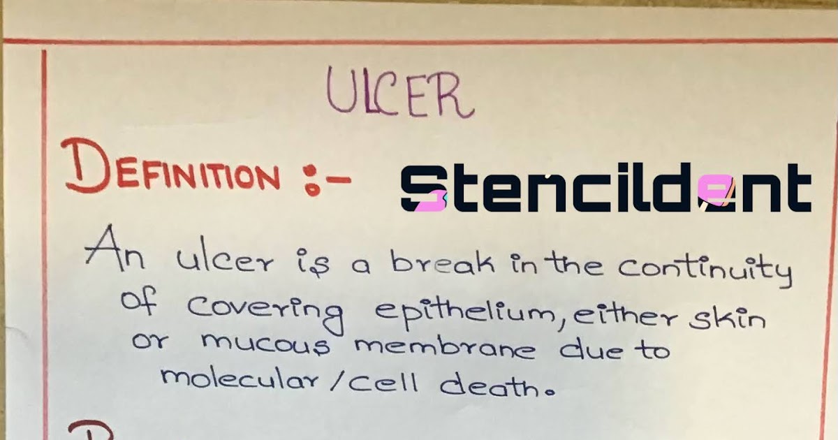 Definition and Classification of Ulcer