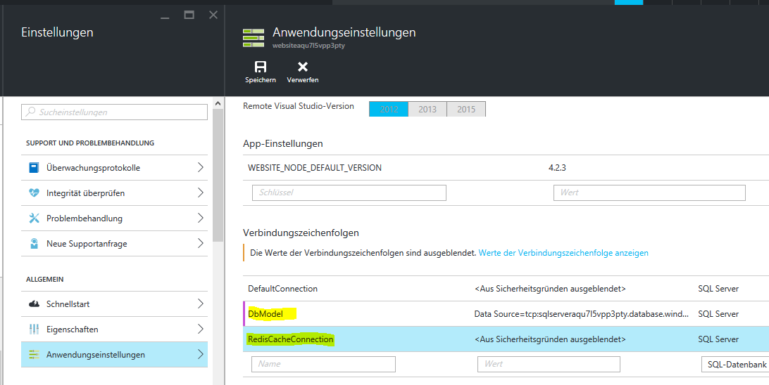 Obsolete Azure Deployment Connectionstrings 4028