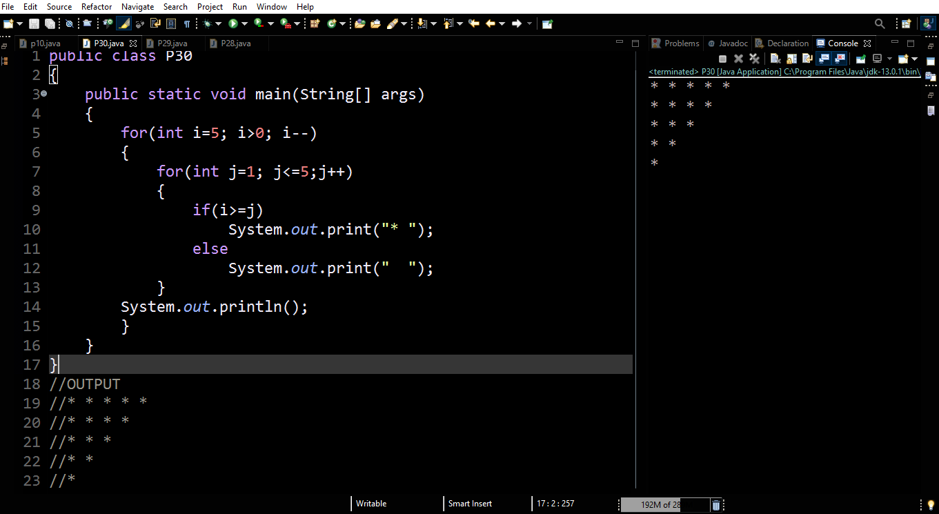 Basic Java Programs: Pattern 1, 2, 3 and 4