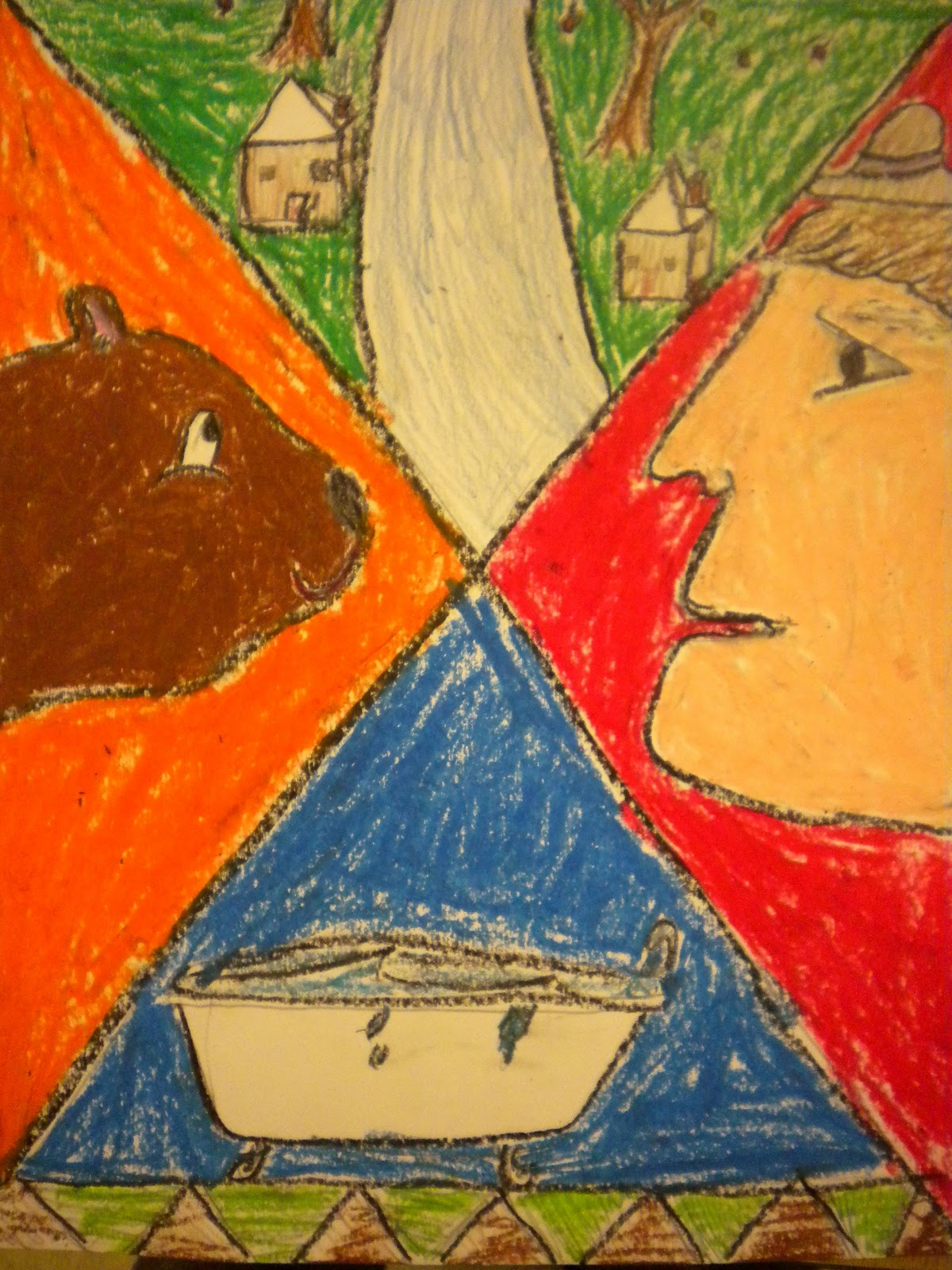 Waitsfield Elementary Art: "I and the Village" by Marc Chagall