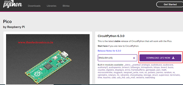 Getting started with CircuitPython on Raspberry Pi Pico RP2040