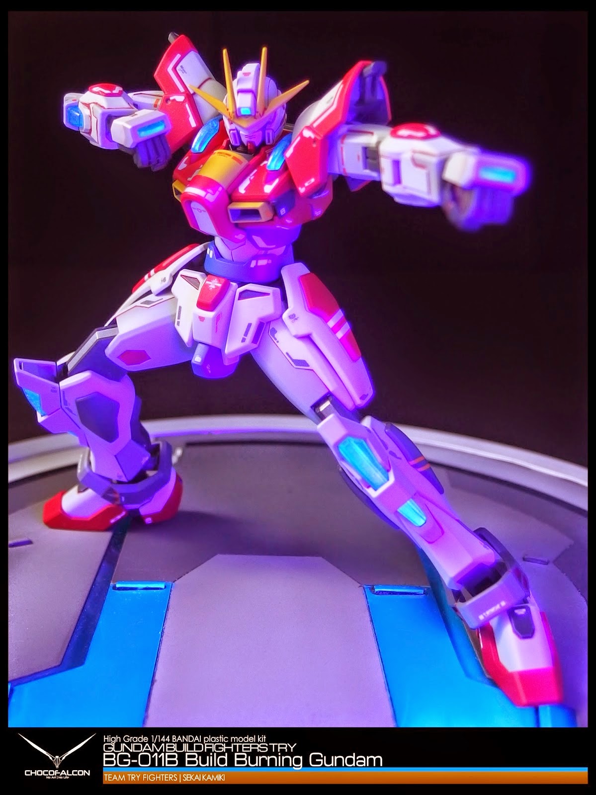 Painted Build: HGBF 1/144 Build Burning Gundam With Florescent Gloss Coat