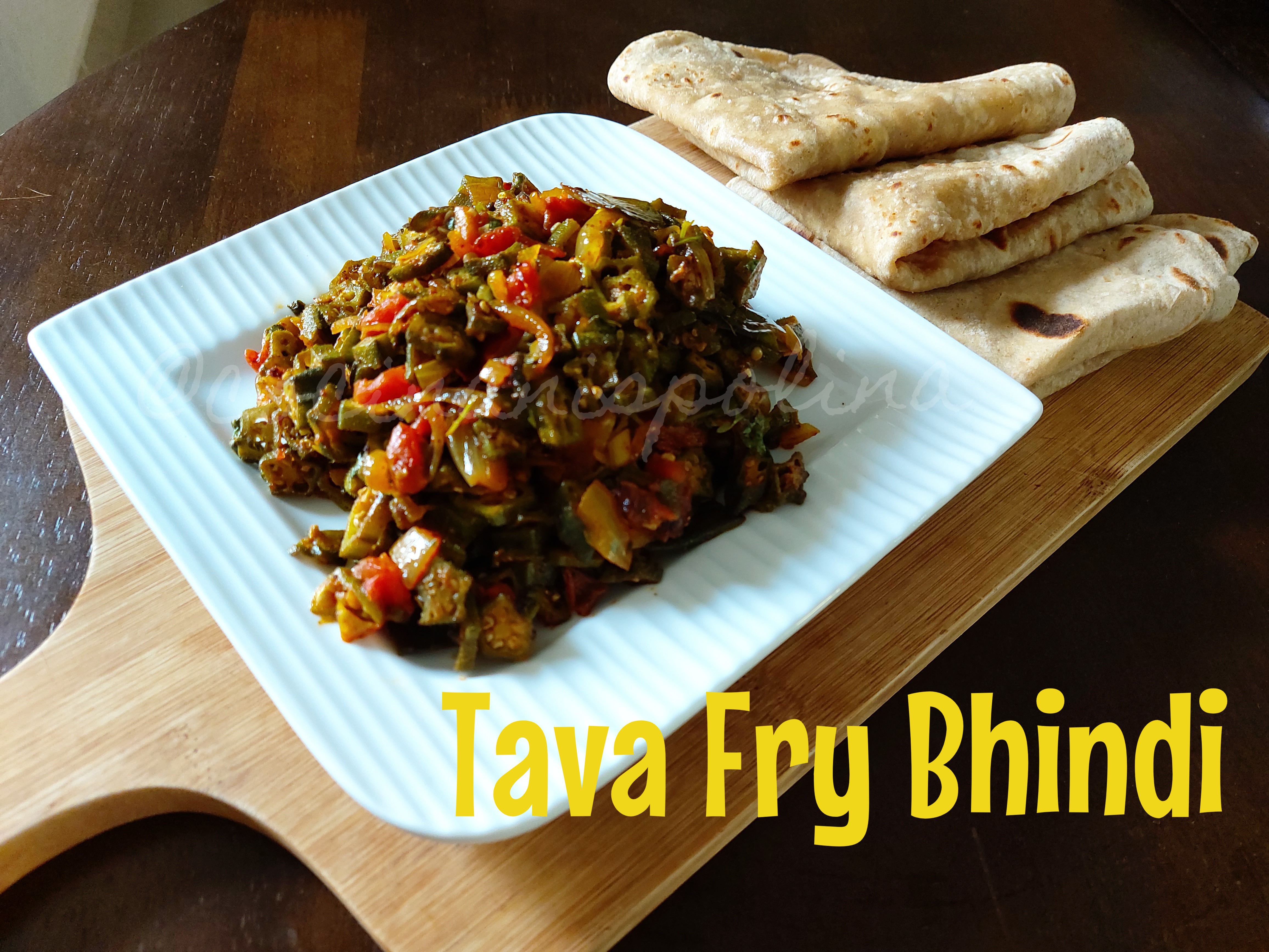 Cocinanispolina: {Recipe}Tava Fry Bhindi |Tava Fried Okra|Tava Fried ...