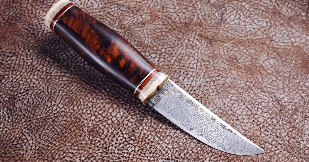 Stainless damascus puukko knife