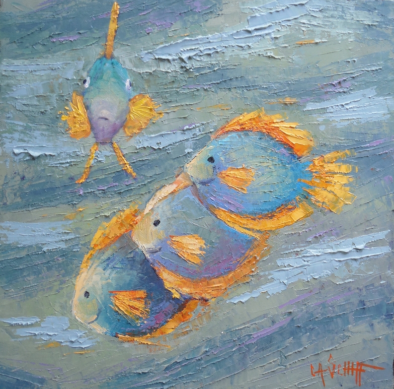 CAROL SCHIFF DAILY PAINTING STUDIO: Tropical Fish Painting, Palette ...