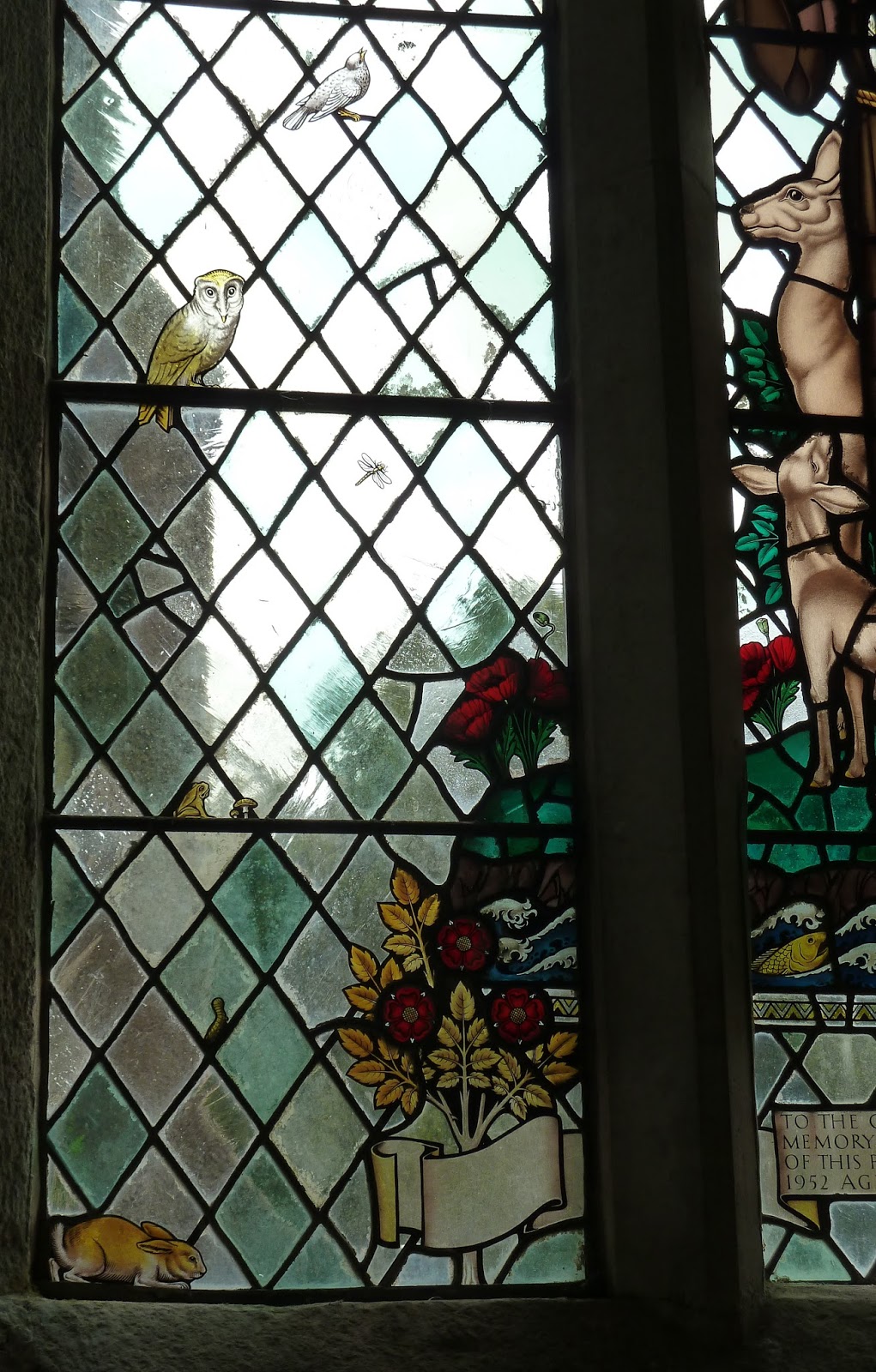 The THREE HARES: Ilsington Stained Glass Window