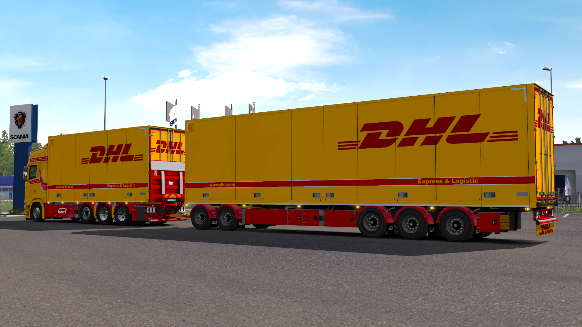 DHL Tandem Skin for Scania S - Euro Truck Simulator 2 Mod World
