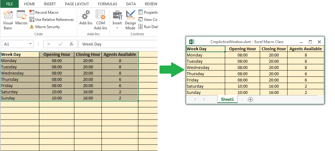 Excel Macro Class Crop Selection Window Excel Vba Macro