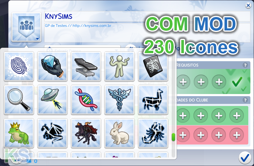 Download Mod Mais Ícones Para Club (More Icons for clubs) - The Sims 4 ...