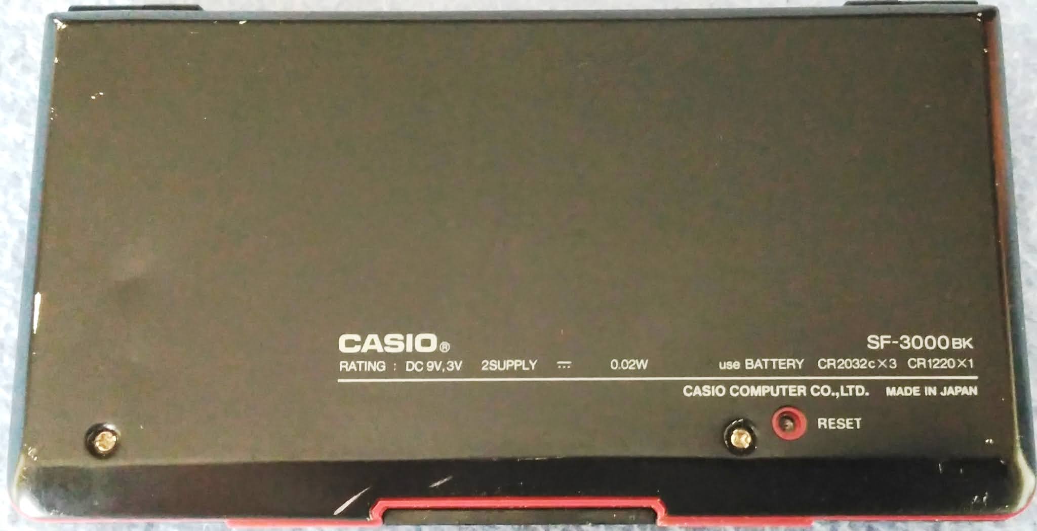 Retro Ordenadores Orty: Casio Digital Diary SF-3000 BK (1986).