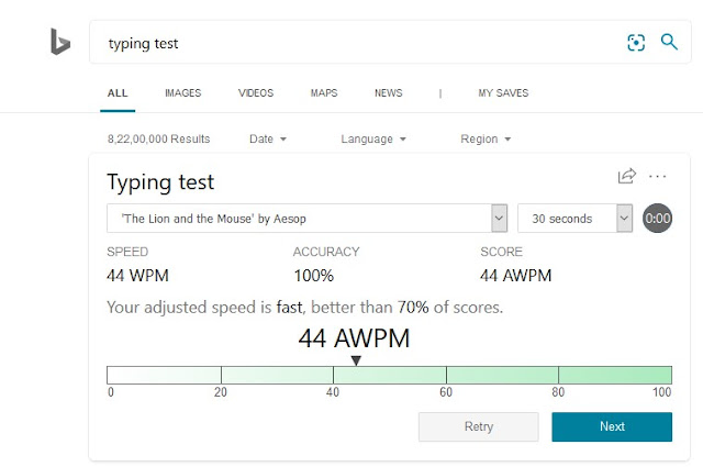 meraTechPort: Test your Typing skills with Bing