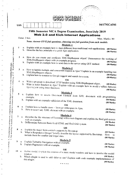 Visvesvaraya Technological University MCA. (CBCS) Fifth Semester 16 ...