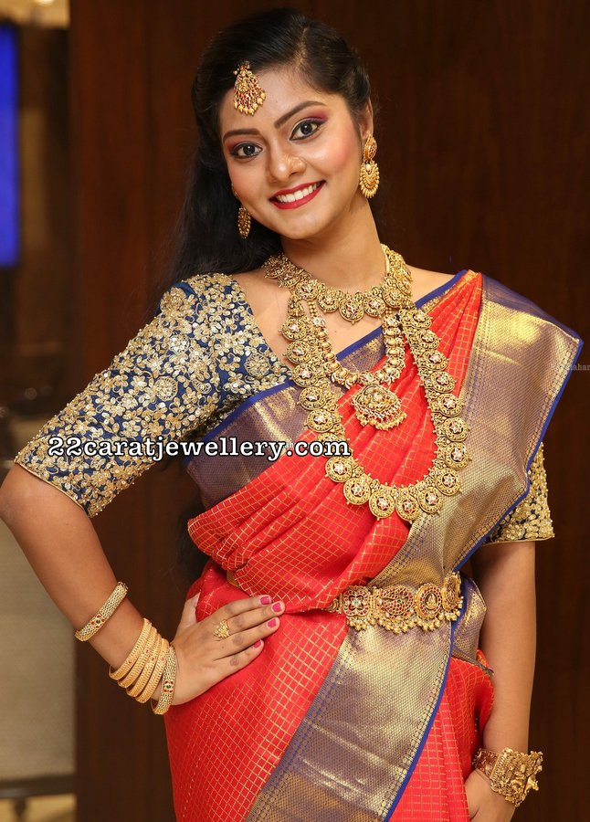 Shashikala Dharmavarapu in Bottu Mala - Jewellery Designs