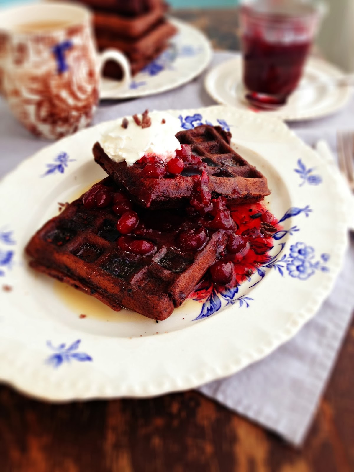 sweetsugarbean: Dark Chocolate Waffles & Oscar Talk