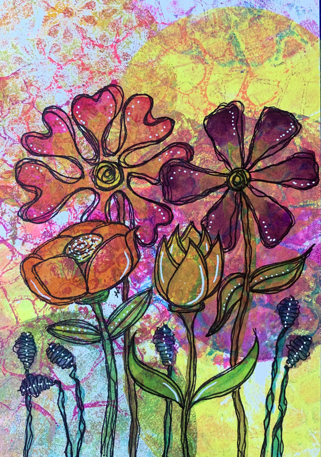 Painting Gel Prints With ZenART Brushes