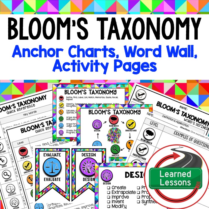 Bloom's Taxonomy, Depth of Knowledge, DOK Anchor Charts, Word Wall ...