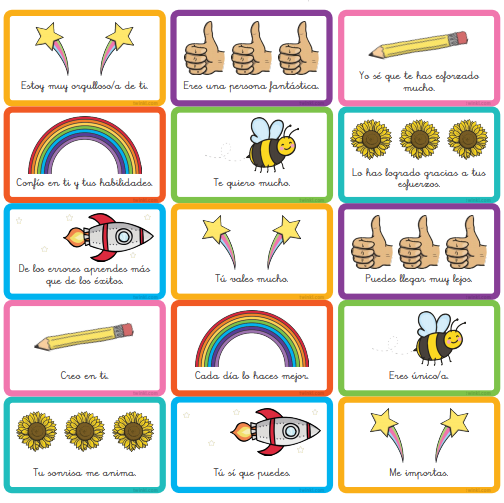 Frases positivas para nuestros alumnos/as...