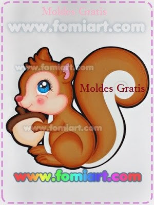 Esquilo com molde para imprimir | Molde para imprimir