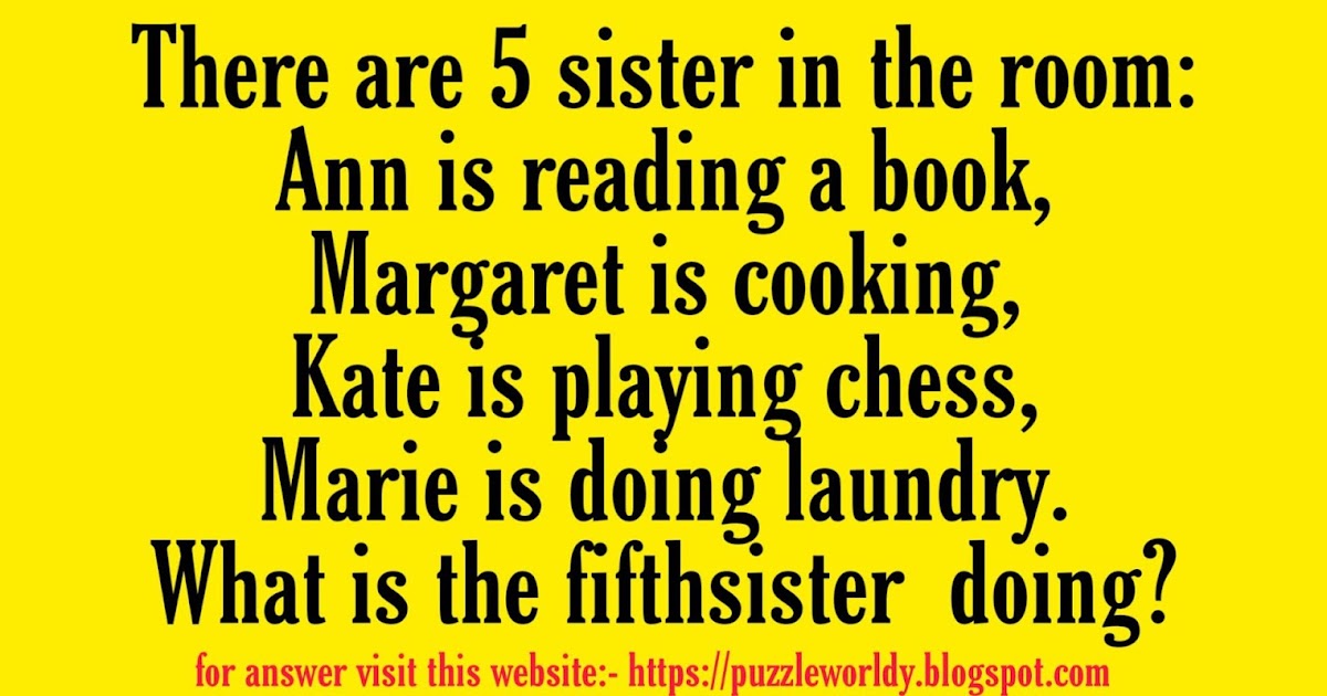 There are 5 sisters in the room: Ann is reading a book, Margaret is ...