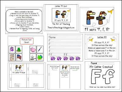 The Art of Teaching: A Kindergarten Blog: Letter F Example Page
