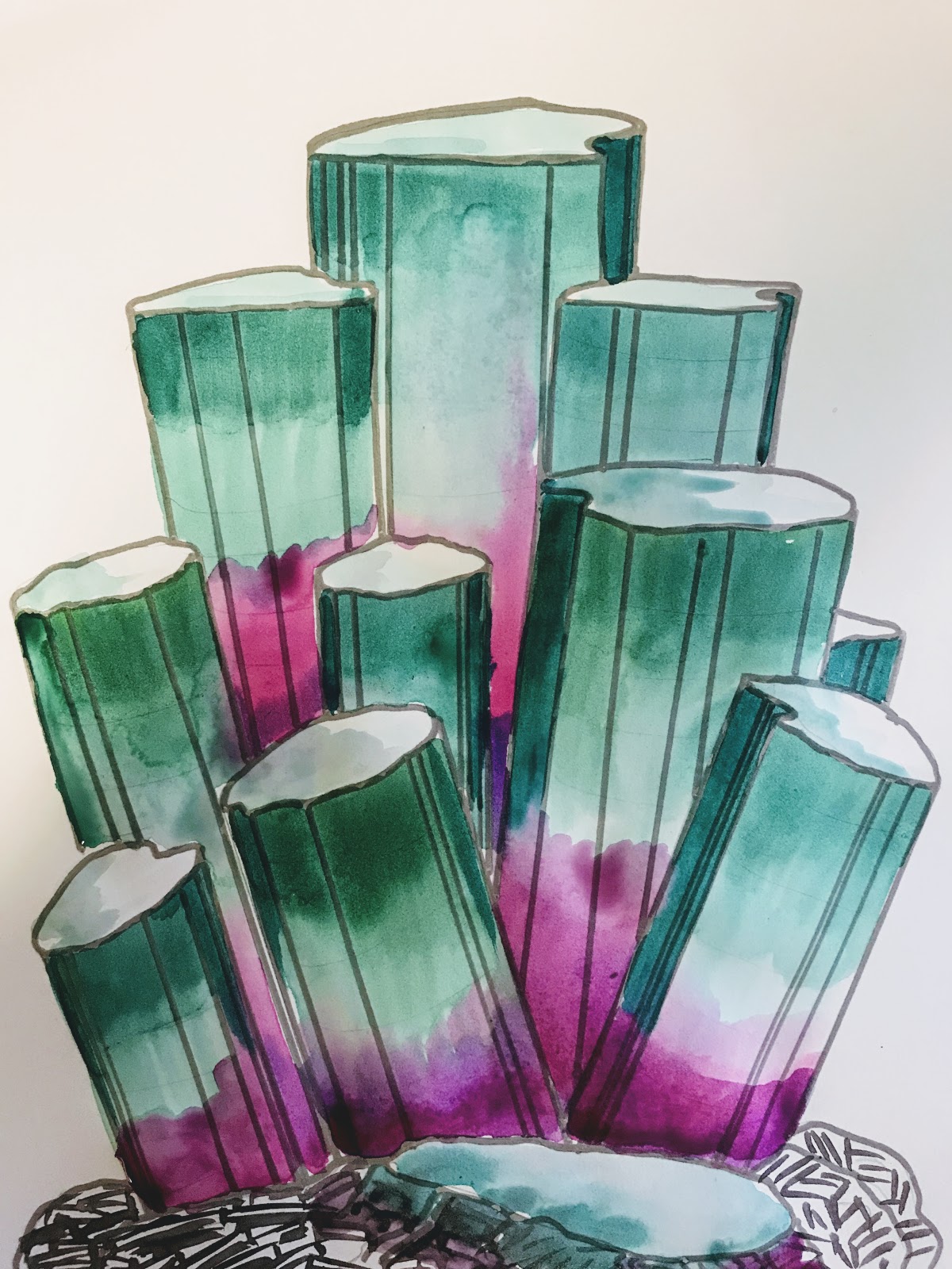 Elements of the Art Room: Art Rocks! 4th grade Gems & Crystals