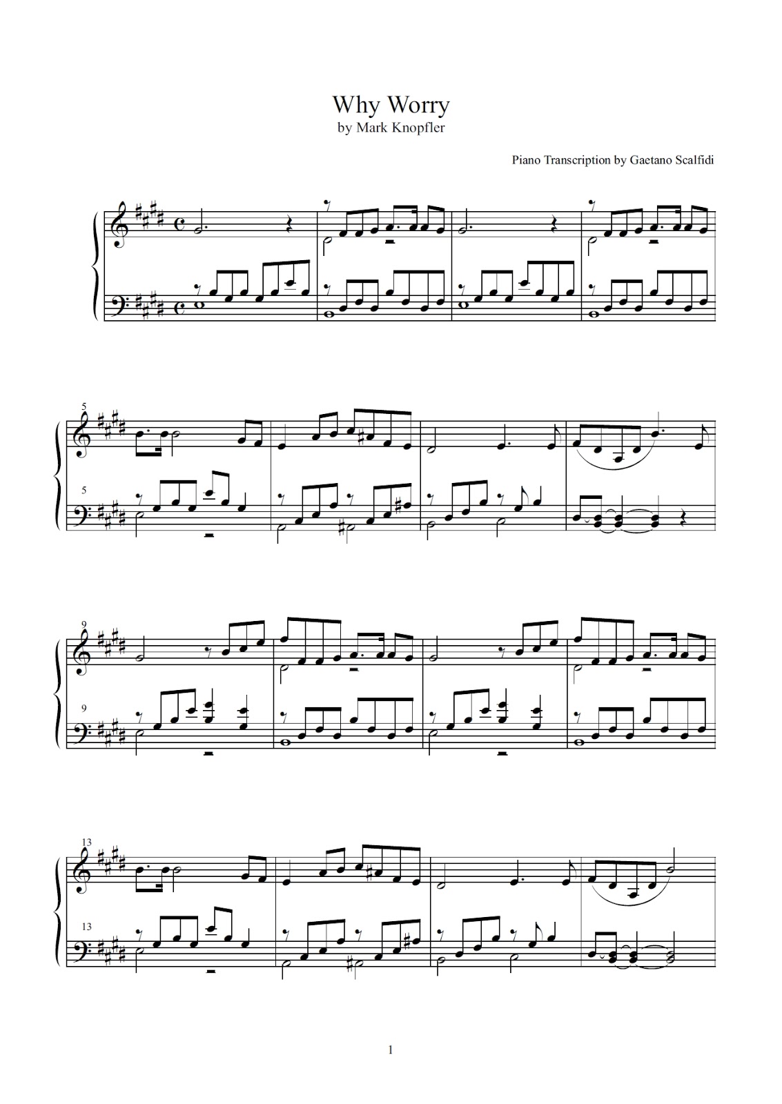 Why Worry - Dire Straits - Piano Cover