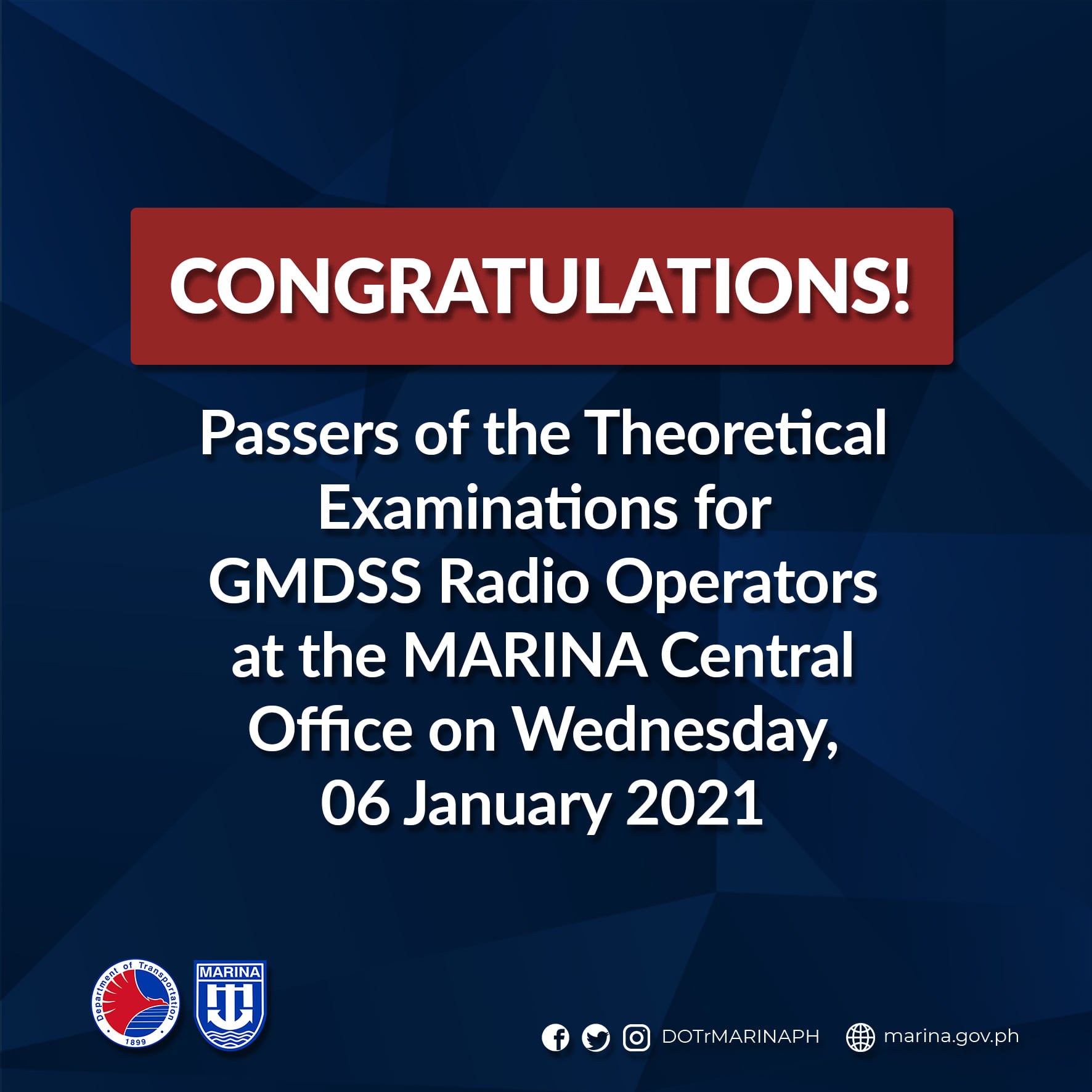 MARINA List of Licensure Theoretical Exam Passers [2021] | Marine Deck ...