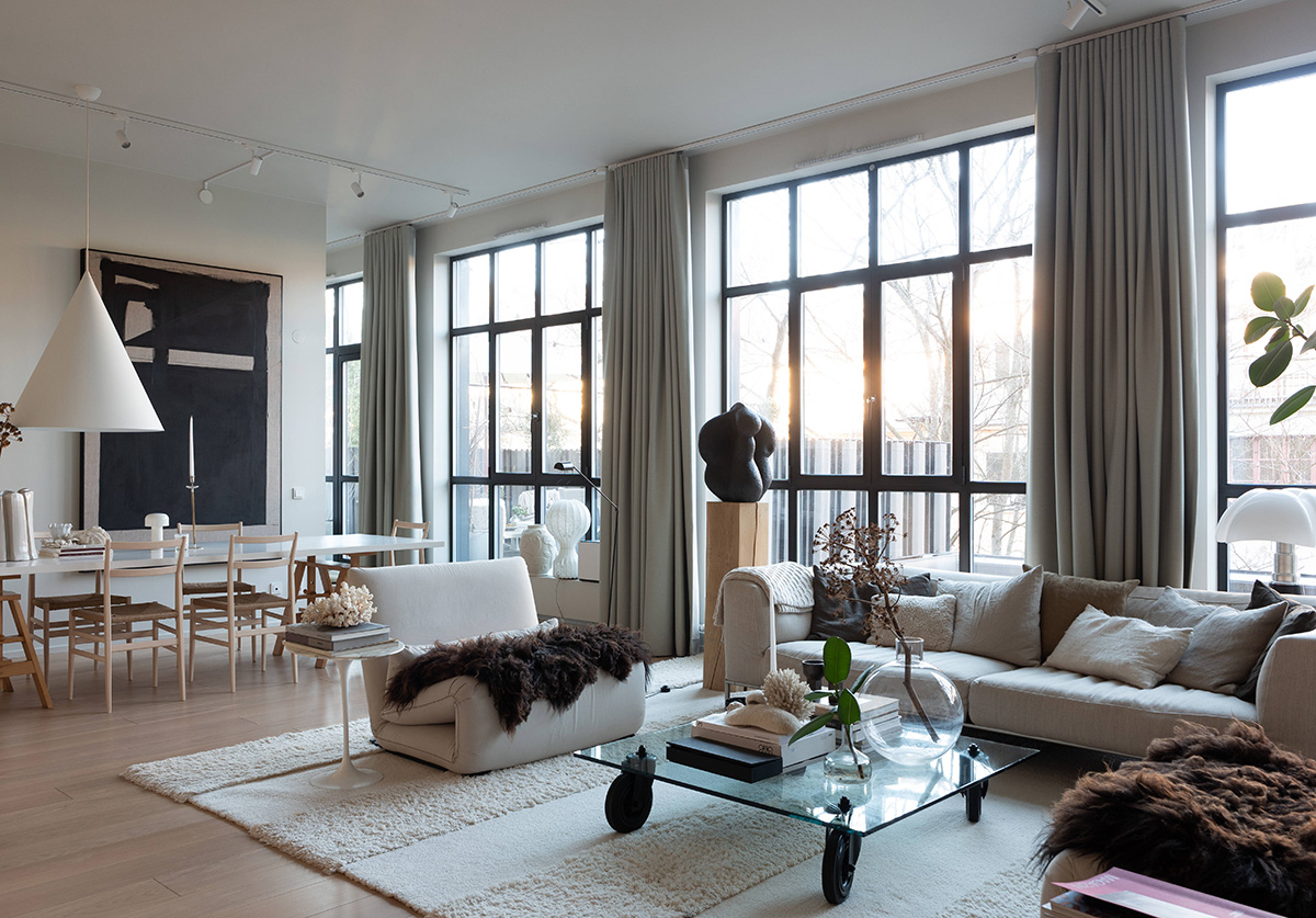 Modern apartment of Lotta Agaton in Stockholm