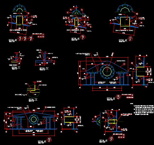 The Draughtsman: Storage Tank Nozzles Detail Sample Cad Drawing
