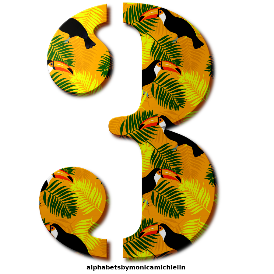 M. Michielin Alphabets: TOUCAN ALPHABET YELLOW TEXTURE LETTERS, NUMBERS ...