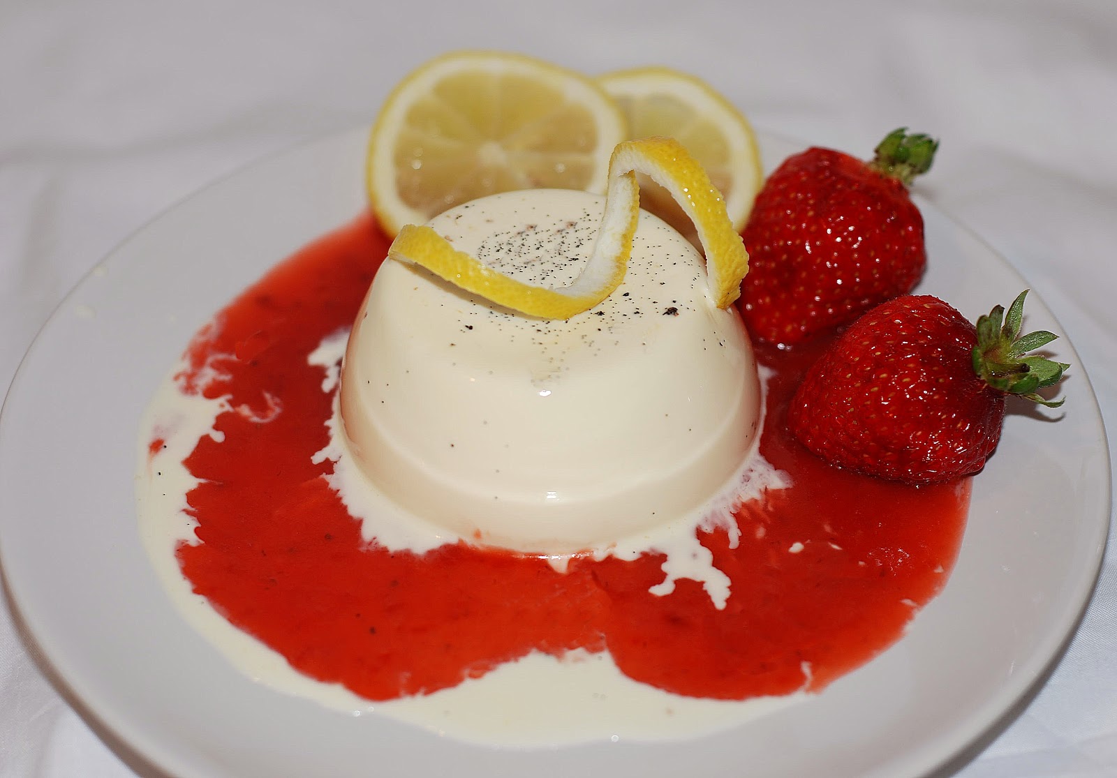Bitter-Sweet Bakery: Limoncello Panna Cotta with Strawberry Coulis