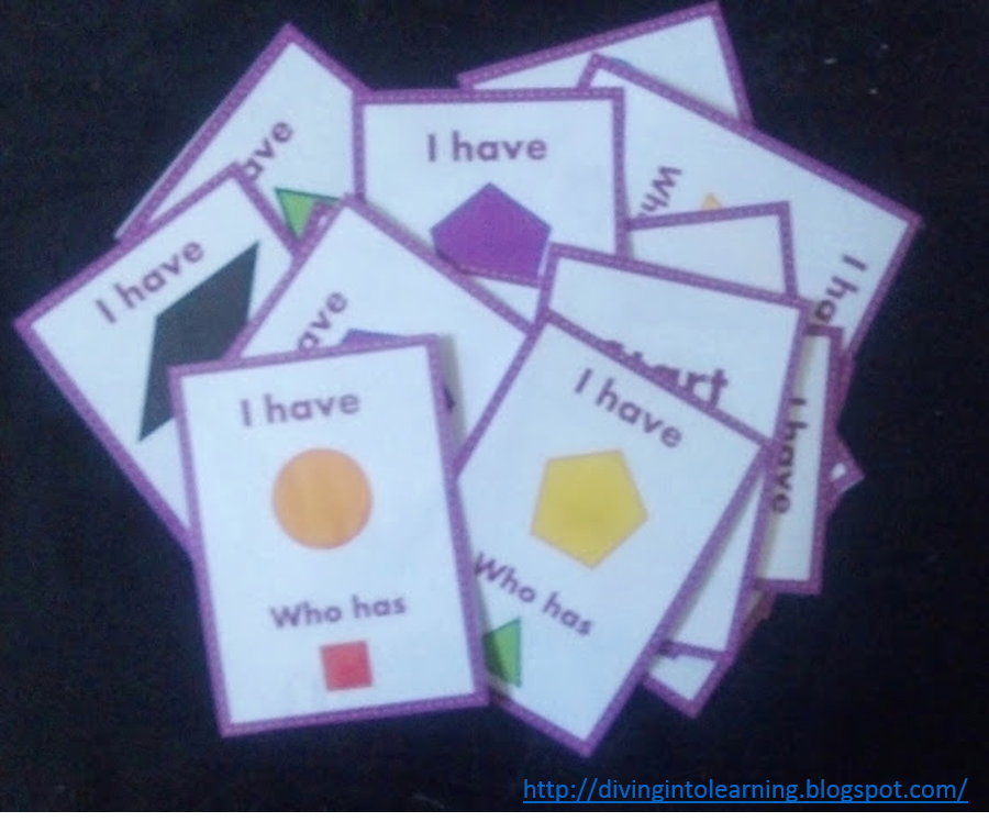 Diving Into Learning: I Have Who Has Shapes Game!