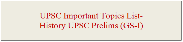 Important Topics List on History UPSC Prelims (GS-1) - India Exams Portal