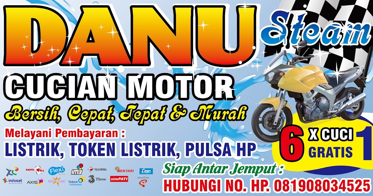 42+ Inspirasi Spesial Desain Banner Cucian Motor