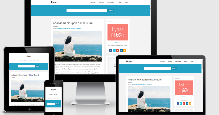 Ripple Clean Redesign Template Blogger - Edu Theme