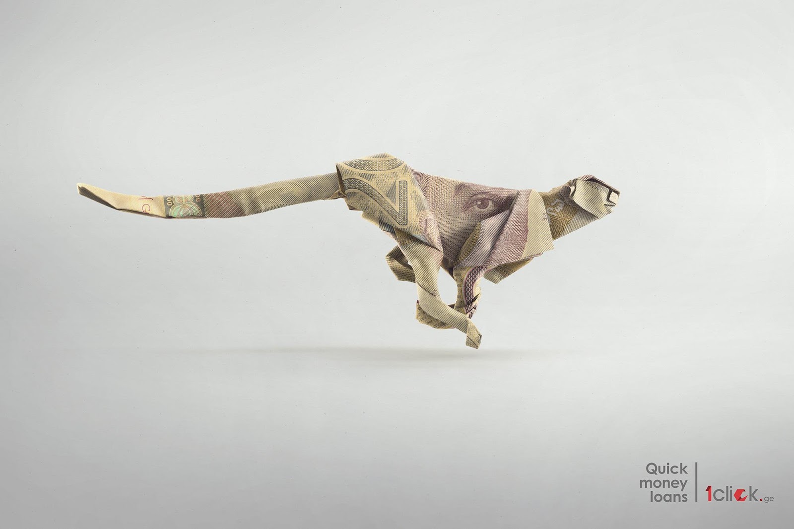Finmint: Creative 1Click.ge Origami Print Ads