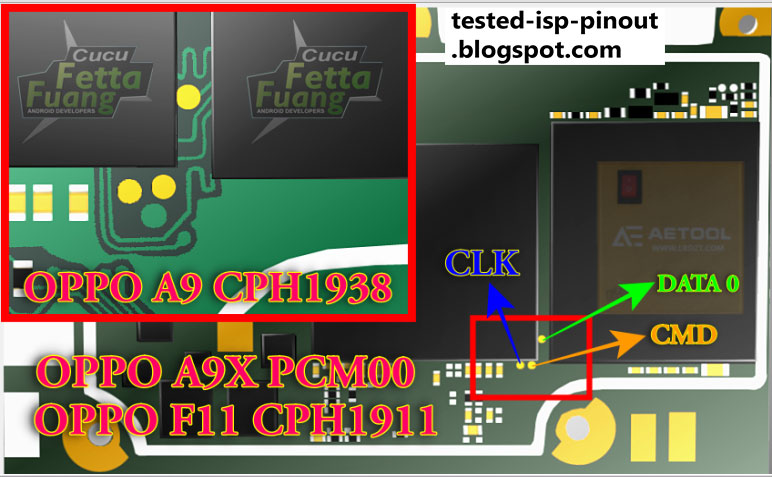 OPPO A9 CPH1938 f11 cph1911 EMMC ISP Pinout Download for flashing and ...