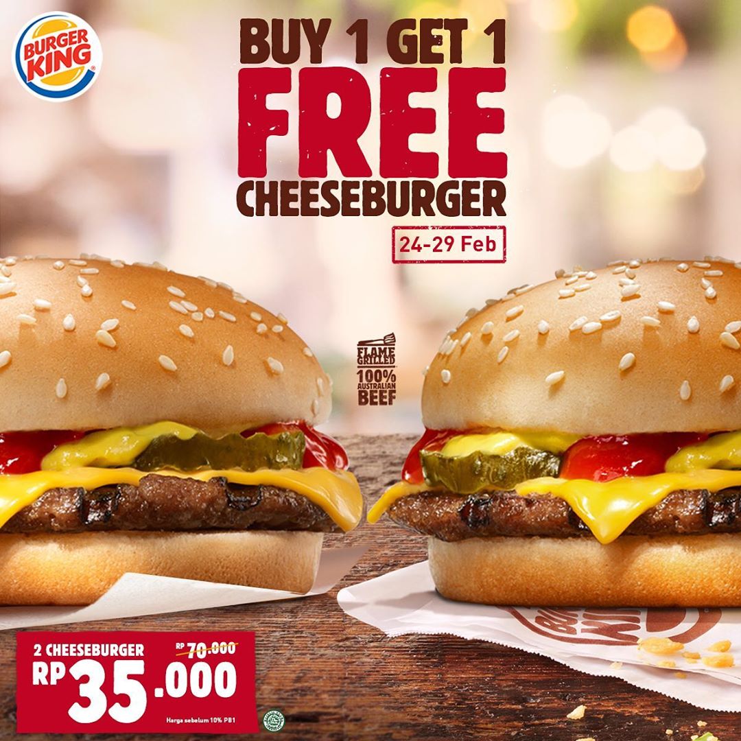 Burger King Promo Buy 1 Get 1 Free Cheeseburger - scanharga