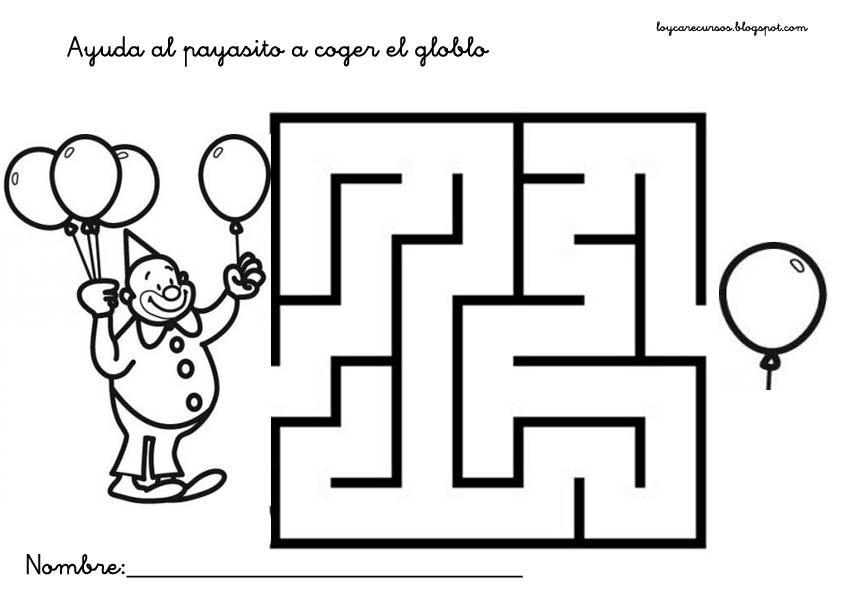 RECURSOS DE EDUCACIÓN INFANTIL: FICHAS LABERINTOS