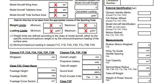 F3F World Championship 2024: Model Certificates
