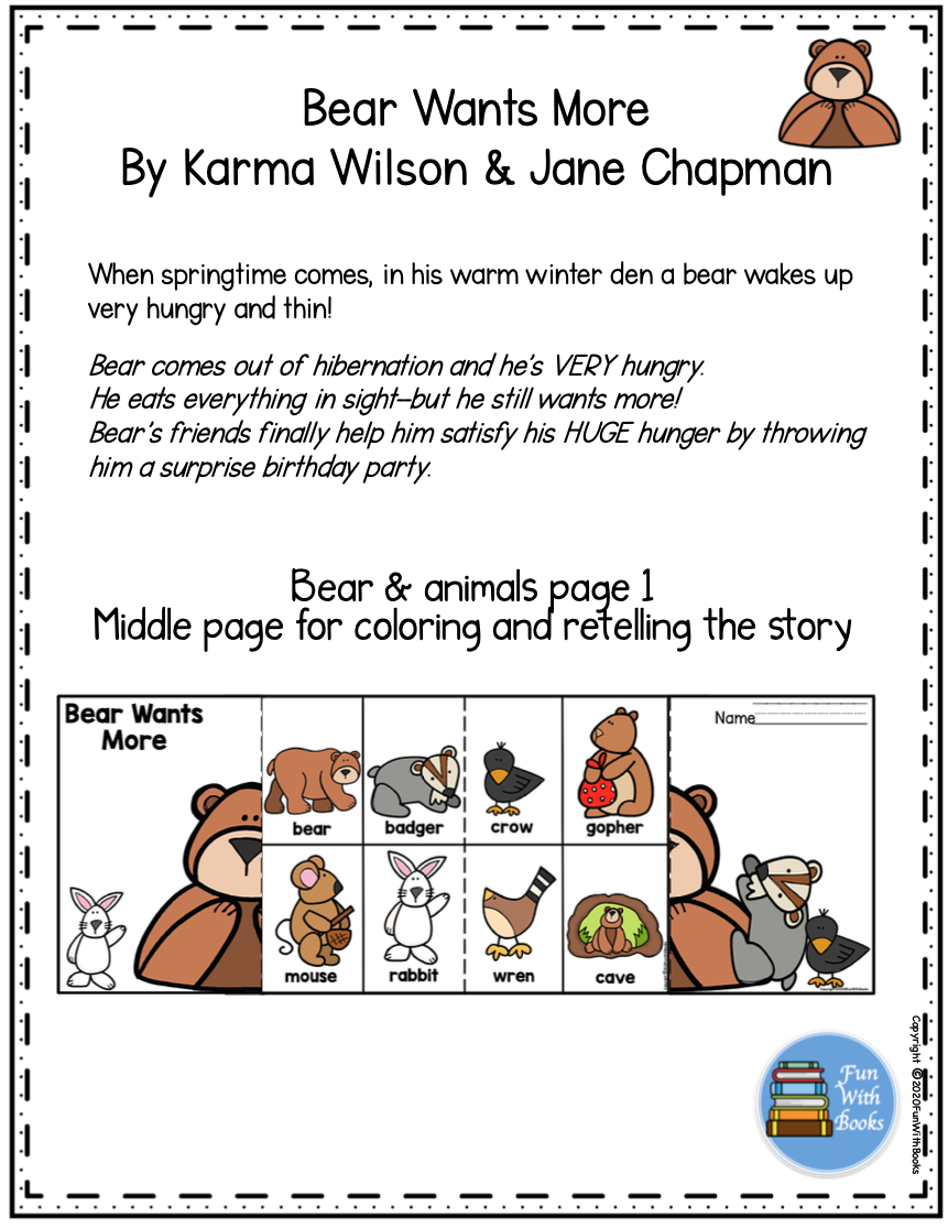 BEAR WANTS MORE TODDLER BOOK CRAFT ~ Book Units by Lynn