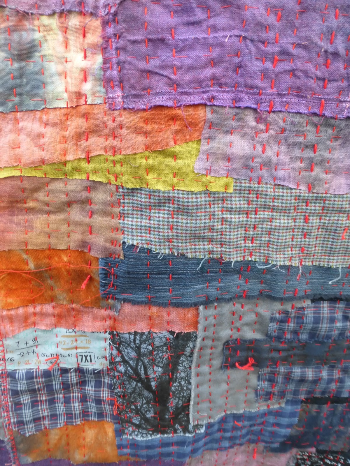 sashiko and other stitching: Departing Memories boro - making