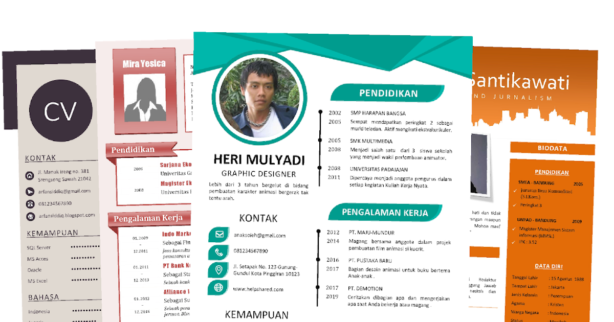 14 Contoh Cv Lamaran Kerja Menarik Word Terupdate - Galeri Jobseeker