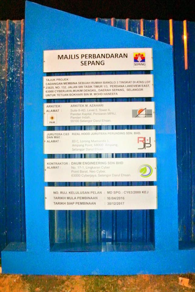 Kilang Signboard: Signage Projek Pembinaan