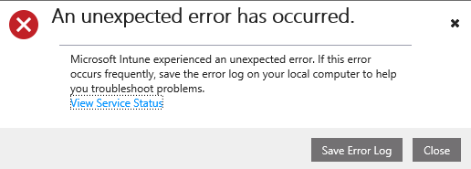 Gerry Hampson Device Management Microsoft Intune Console An Unexpected Error Has Occurred