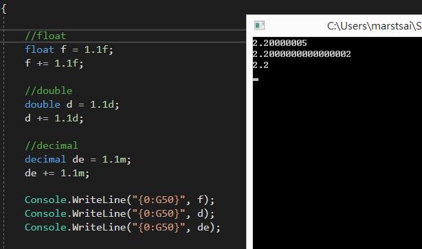 C#基礎 關於float、double、decimal 浮點計算精度問題 - 東湊西學ASP.NET MVC的Mars
